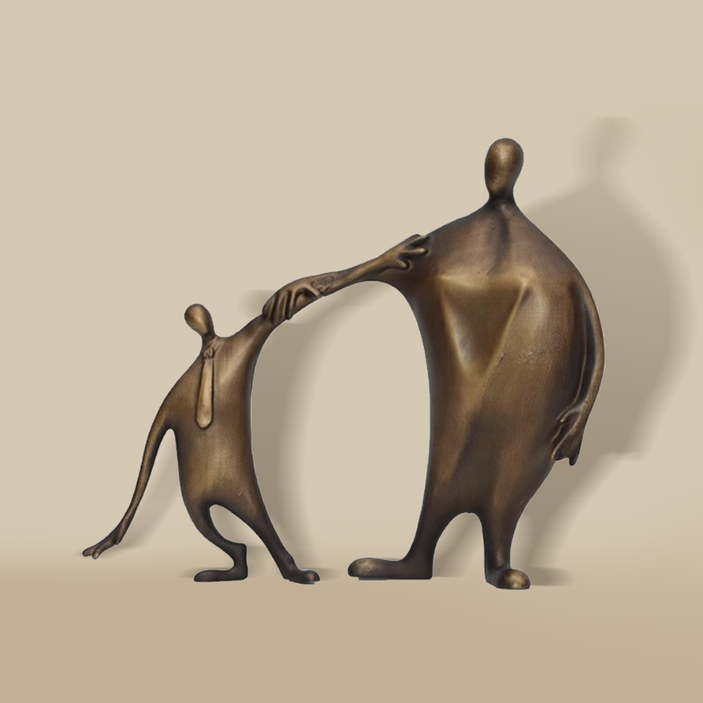 Alloy Father and Son Sculpture